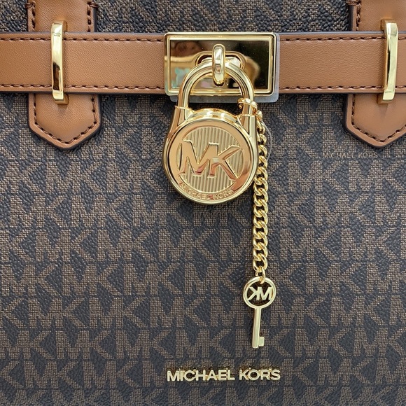 Michael Kors | Bags | Nwt Michael Kors Hamilton Small Satchel Crossbody Brownluggage Signature ...